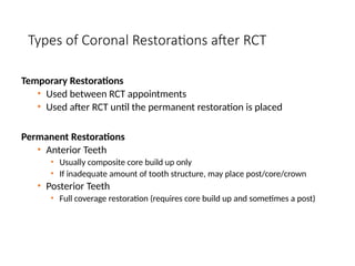 Final 8 Resto of RCT Teeth helpful presentation | PPTX