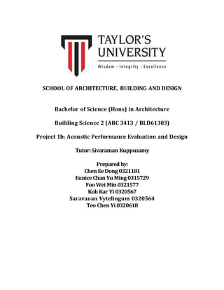 Building Science II: Acoustic Report | DOCX