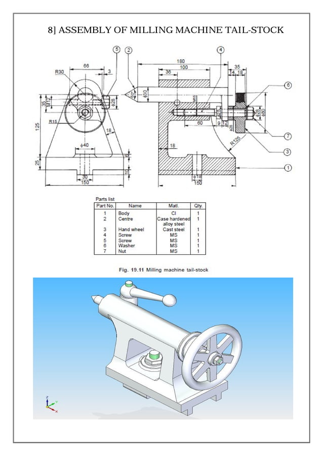 Assembly and Details machine drawing pdf | PDF | Drawing and Sketching ...