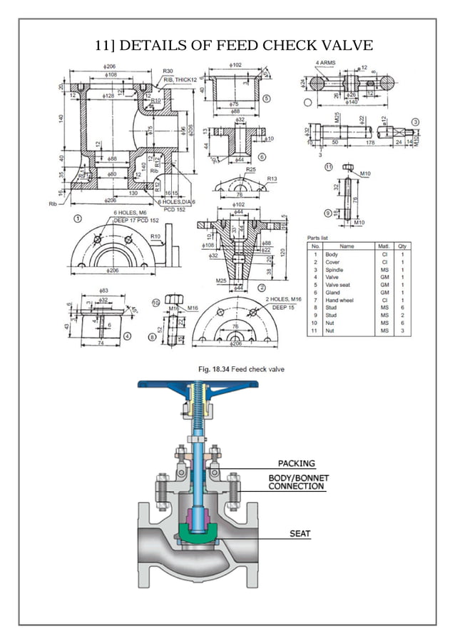 Assembly and Details machine drawing pdf | PDF | Drawing and Sketching ...