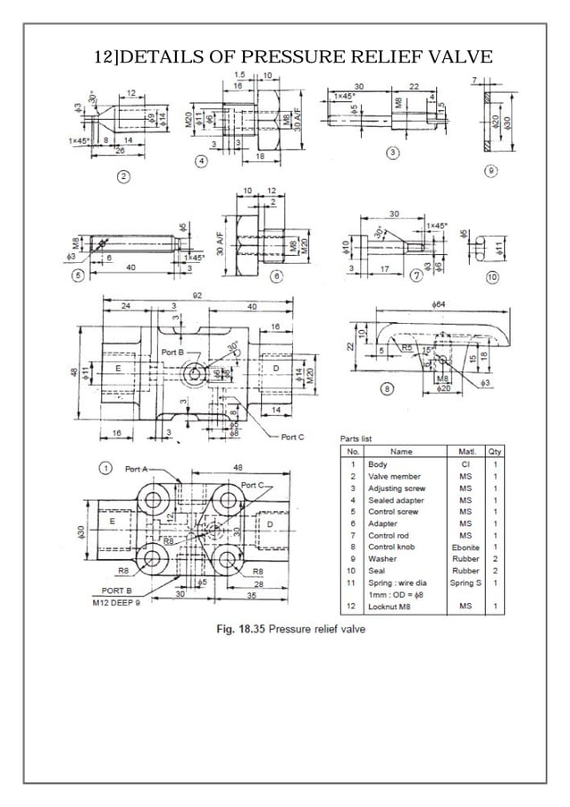 Assembly and Details machine drawing pdf | PDF | Drawing and Sketching ...