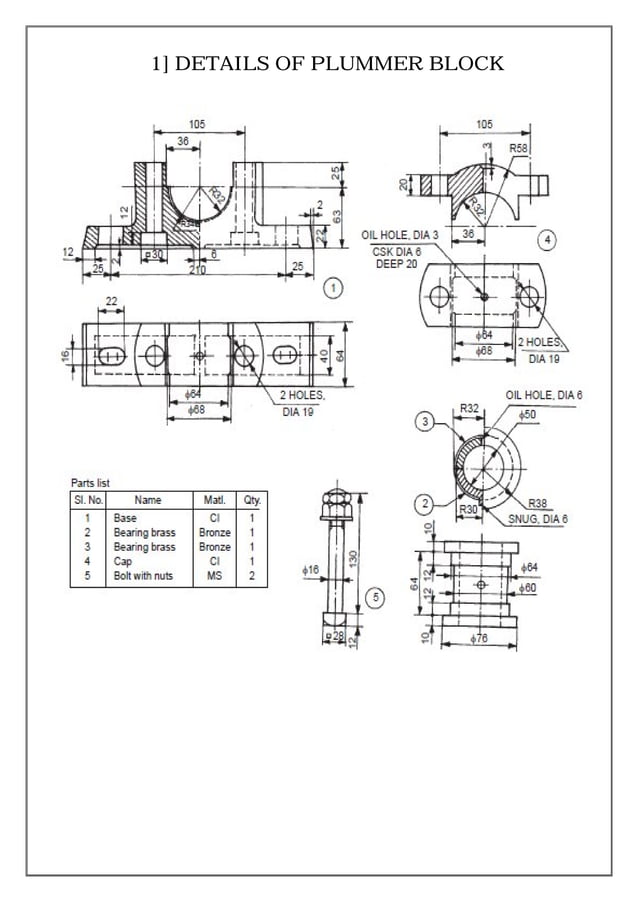 Assembly and Details machine drawing pdf | PDF | Drawing and Sketching ...