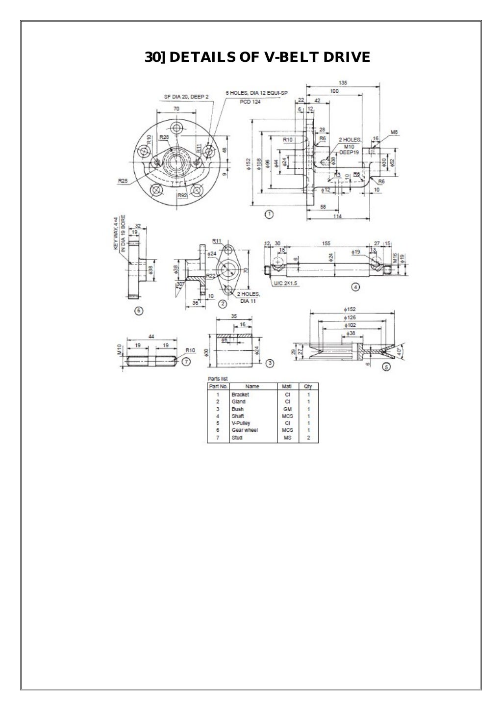 Assembly and Details machine drawing pdf