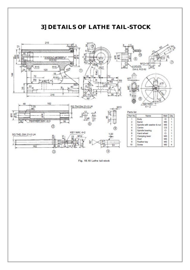 Assembly and Details machine drawing pdf
