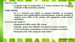 academic bank of credits power point presentation | PPTX