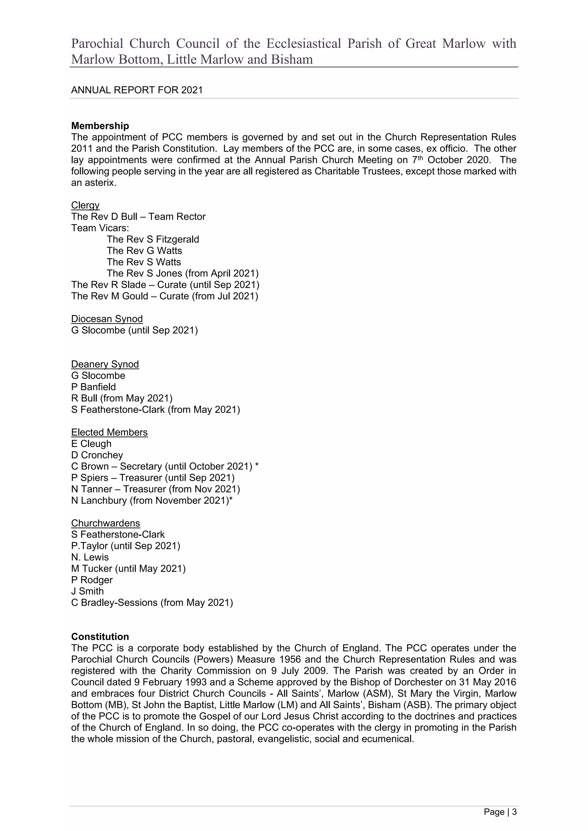All Saints Marlow Annual Report and Accounts | PDF