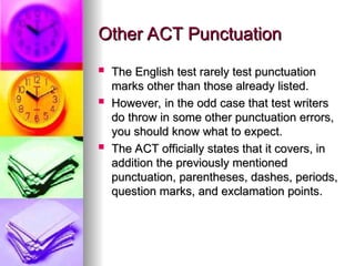 Final ACT English PowerPoint for ACT prep course | PPT
