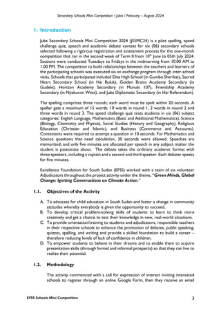 Final Activity Report: Juba Secondary Schools Mini Competition (JSSMC ...
