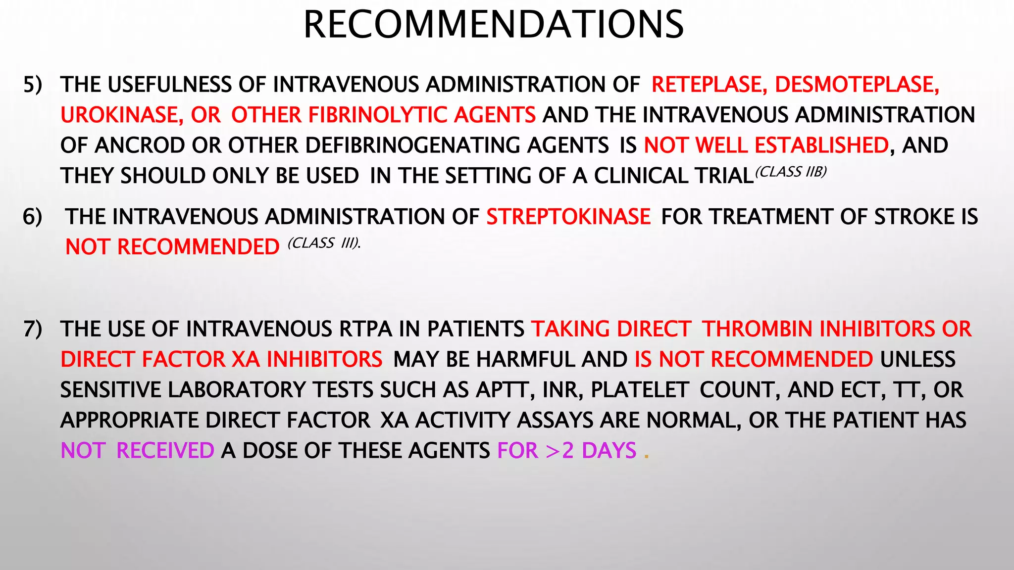 Recent Advances In Thrombolysis In Stroke Patient | PPTX