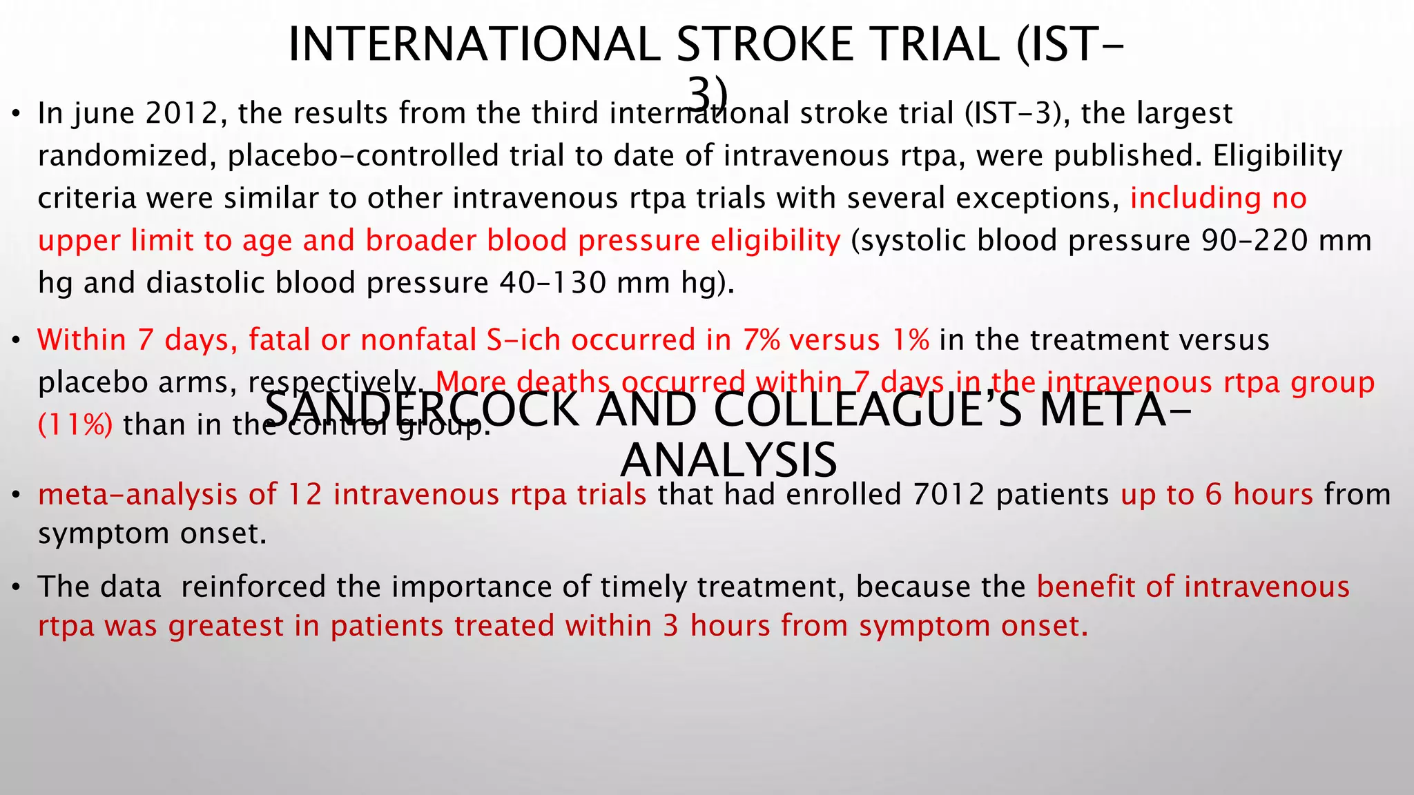 Recent Advances In Thrombolysis In Stroke Patient | PPTX