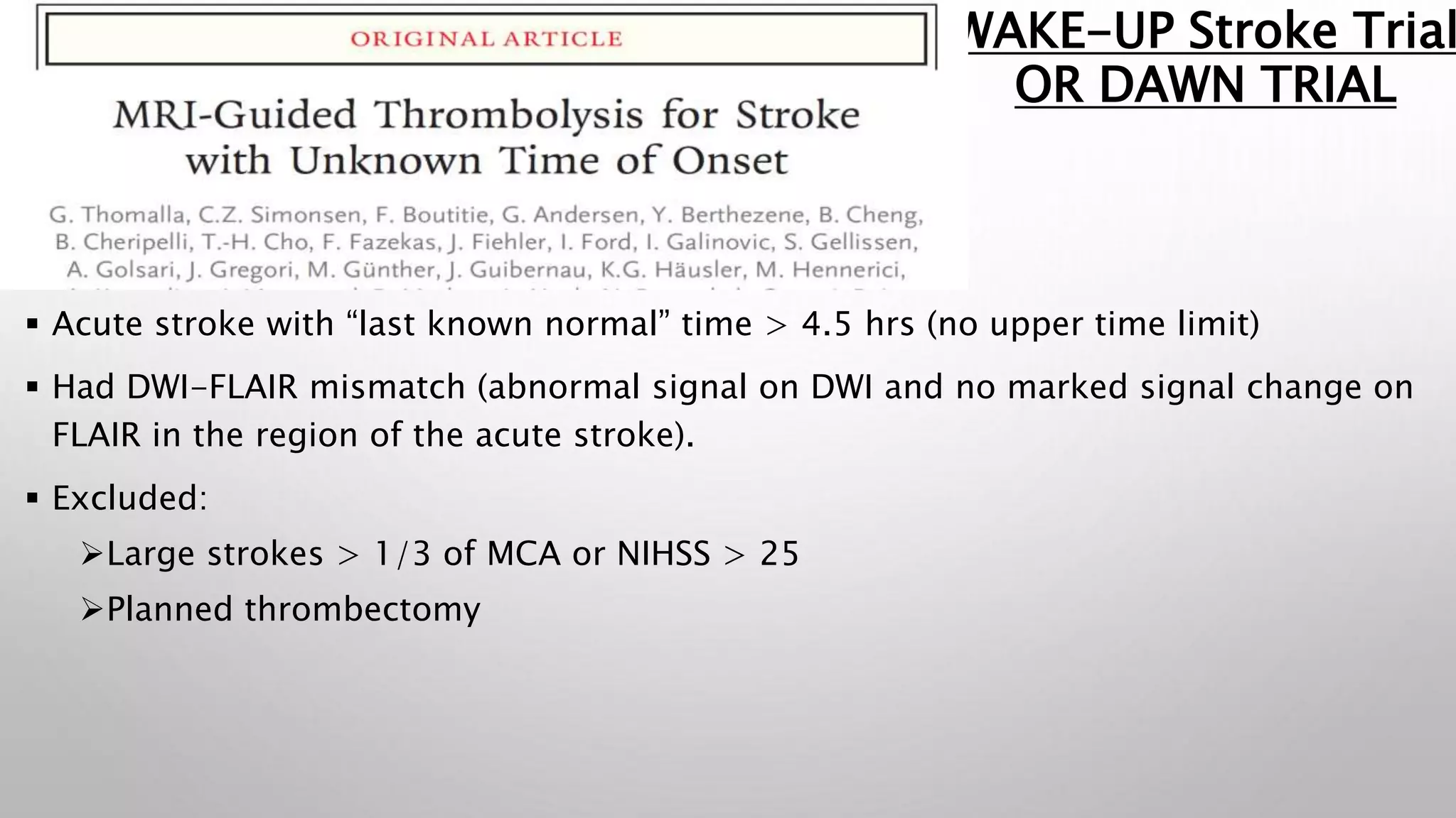 Recent Advances In Thrombolysis In Stroke Patient | PPTX