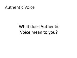 Authentic Voices in Advocacy | PPT