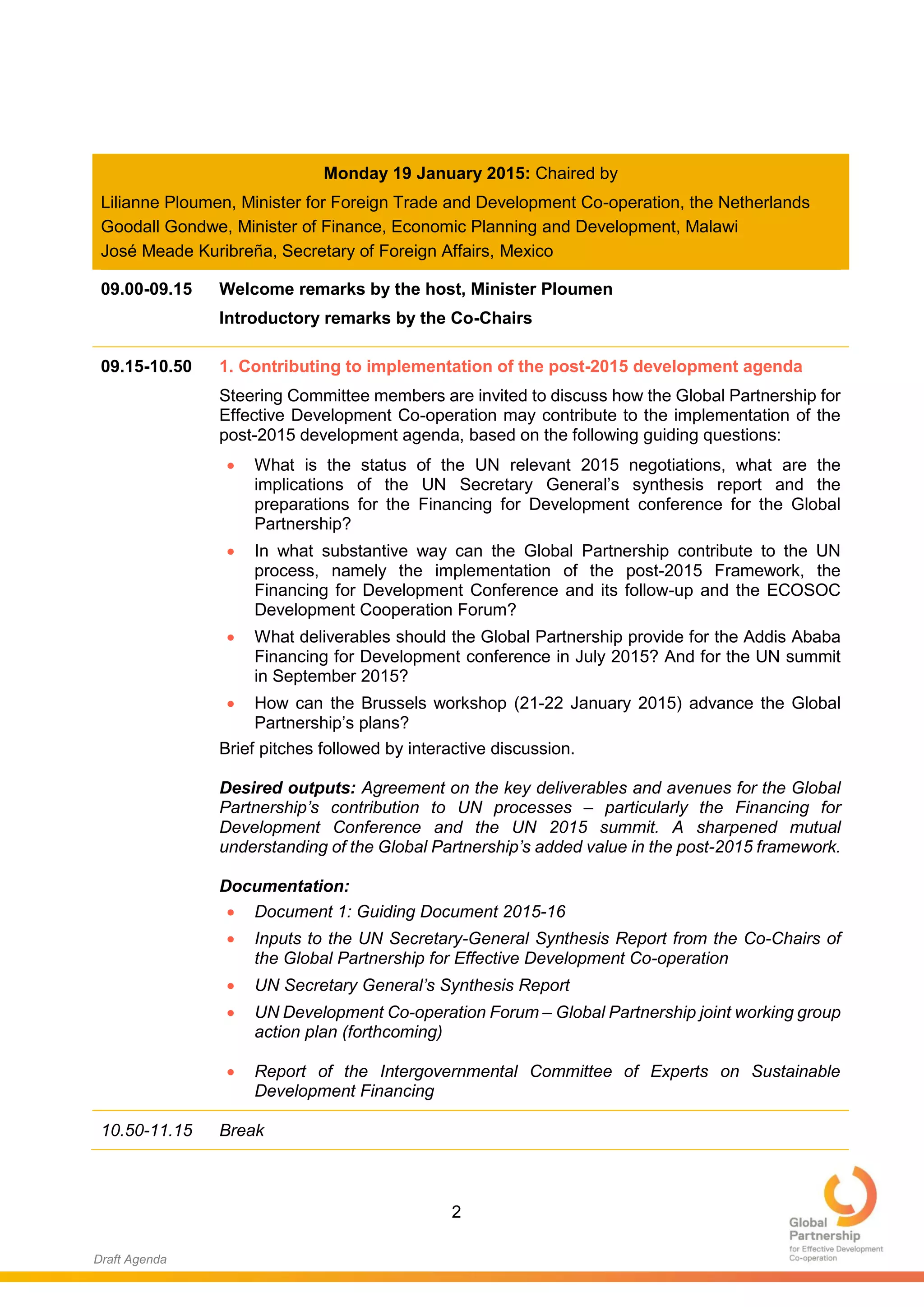 Final Agenda - Steering Committee Meeting | PDF