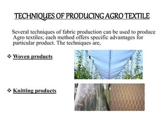 Agro textile | PPTX