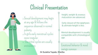 Early menarche by Prof. Surekha Tayade | PPTX