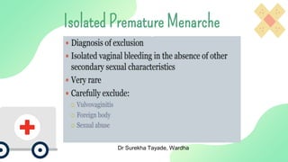 Early menarche by Prof. Surekha Tayade | PPTX | Menopause | Endocrine ...