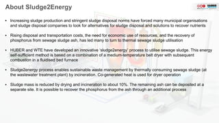 Sludge2Energy: Energy self-sustaining sewage sludge utilisation process ...