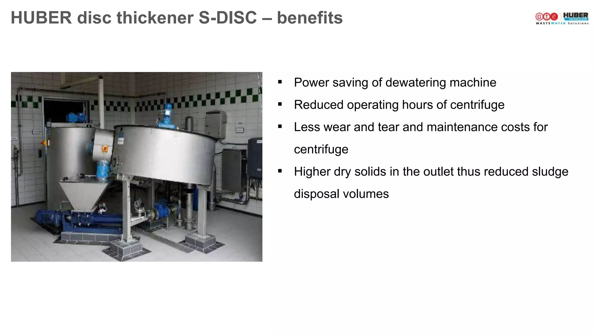 HUBER disc thickener S-DISC: Effective and efficient sludge thickening ...