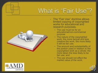 AMD LAW Library presentation regarding copyright protection | PPT