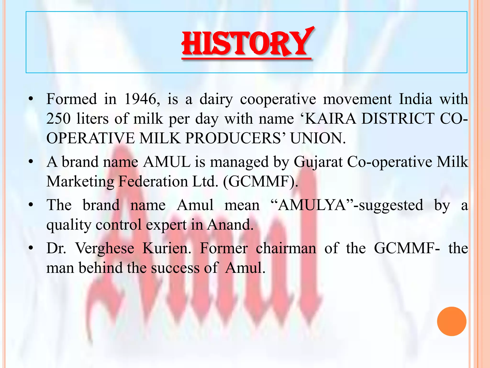 Presentation on Amul Diary | PPTX
