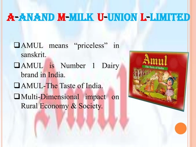 Presentation on Amul Diary | PPTX