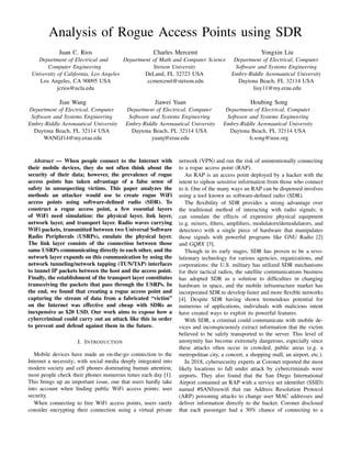 Analysis of Rogue Access Points using Software-Defined Radio | PDF