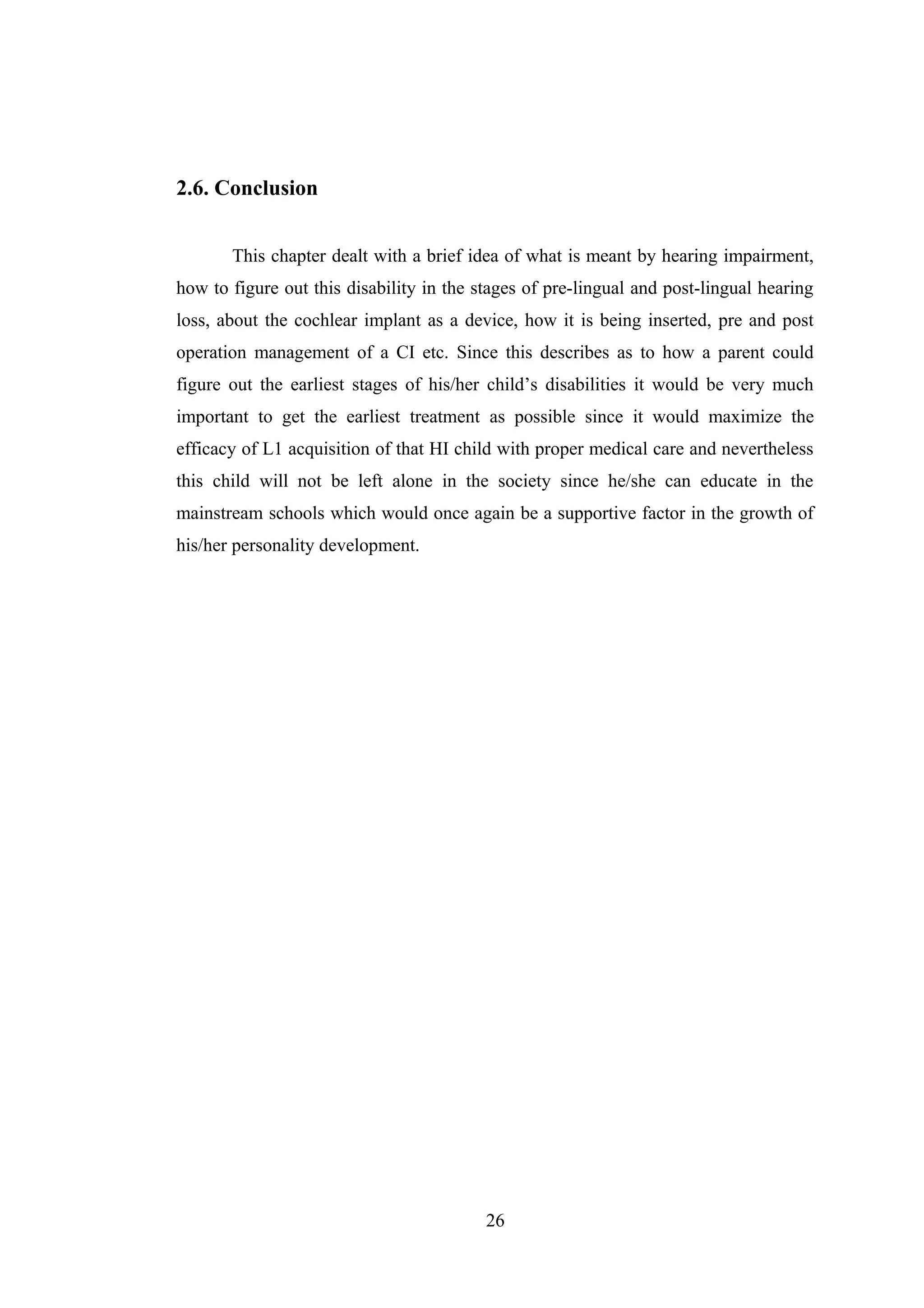 First Language Acquisition in hearing impaired children with cochlear…