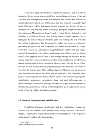 First Language Acquisition in hearing impaired children with cochlear ...