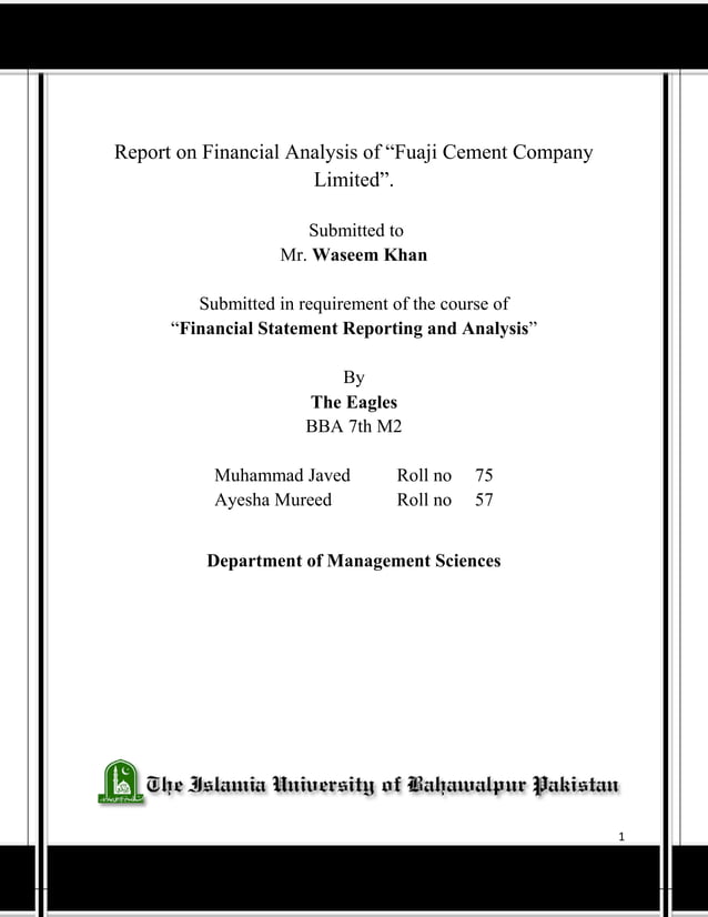 Financial Statement Analysis( Report FCCL Vertical/Horizontal and ratio Analysis) | PDF