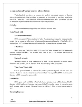 Financial Statement Analysis( Report FCCL Vertical/Horizontal and ratio ...