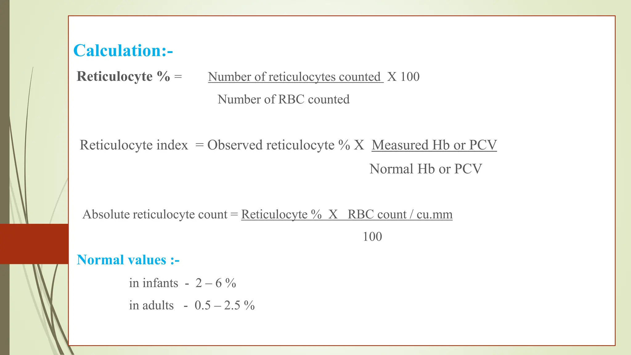 Erythropoiesis and reticulatocyte countppt.pptx
