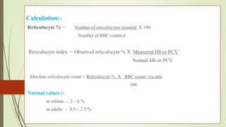 Erythropoiesis and reticulatocyte countppt.pptx
