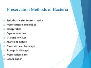 ANKIT PPT ON BACTERIAL PRESERVATION | PPTX