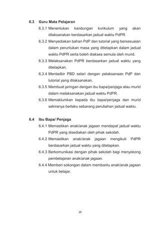 Panduan Pelaksanaan Jadual Waktu PdPr 2.0 | PDF