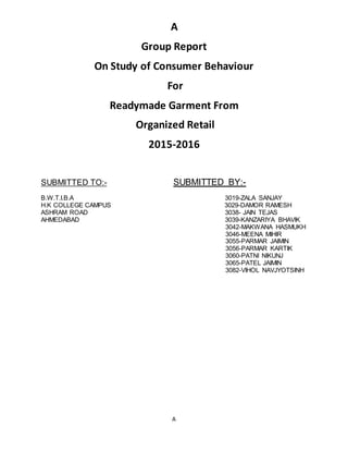 Final annual report of readymade garments | DOCX