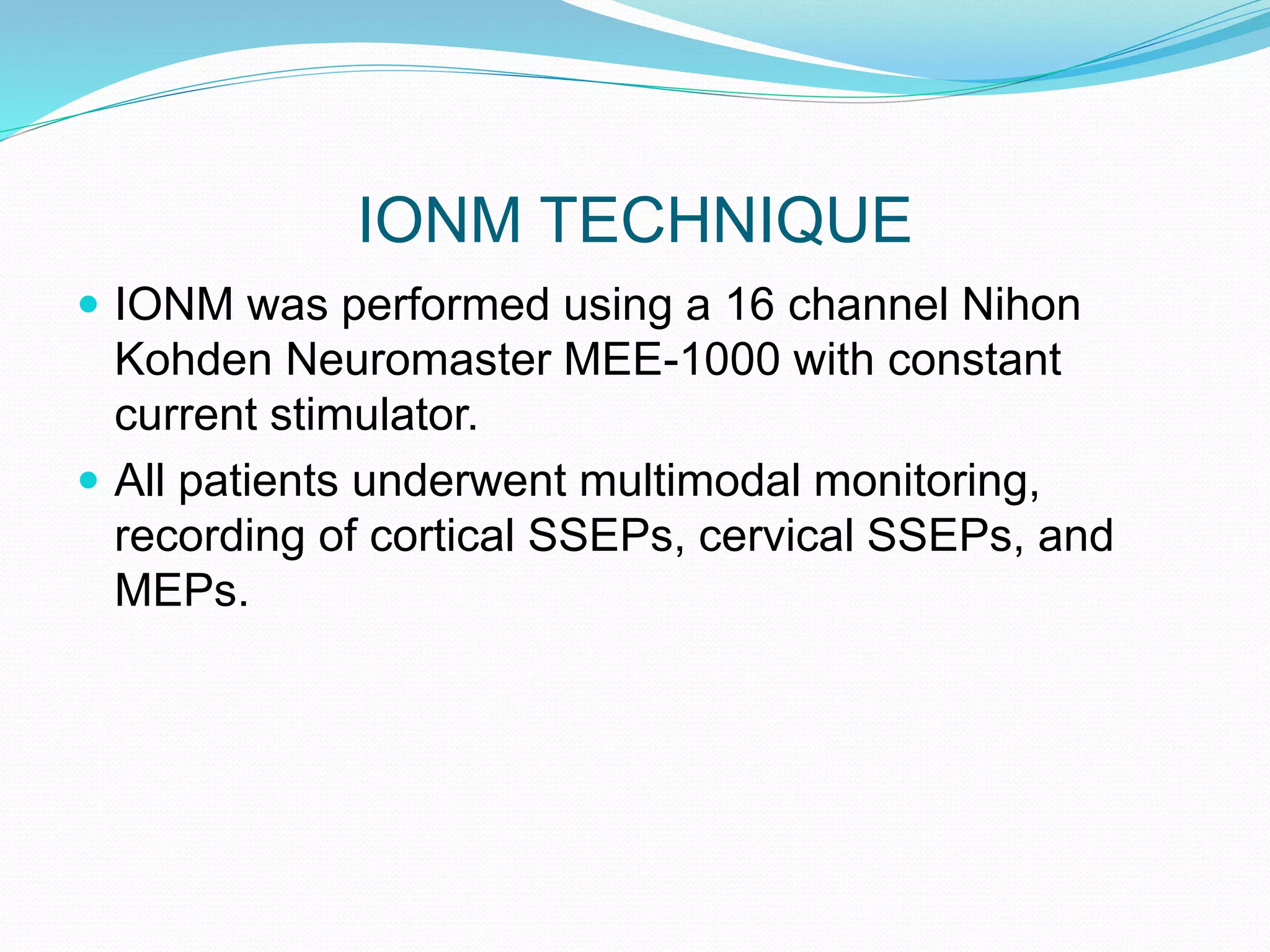 Multimodality IONM in spine surgery | PPTX