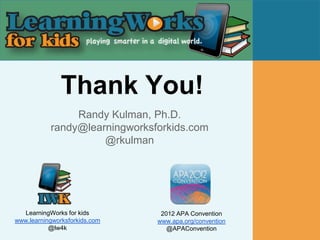 Generalization of Game-Based Learning for Children with ADHD | PPTX