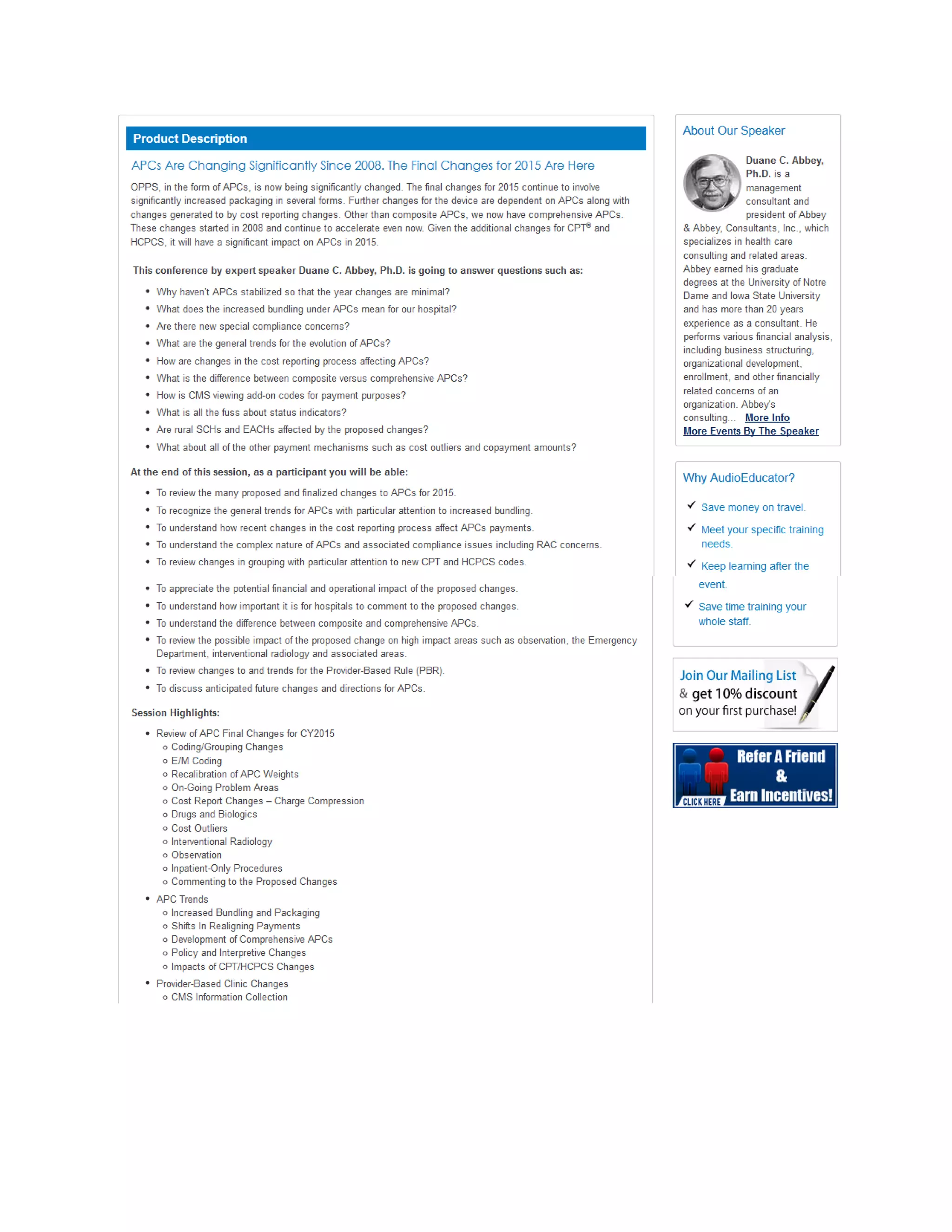 Final APC Changes 2015 – Comprehensive APC Cost Reporting | PDF