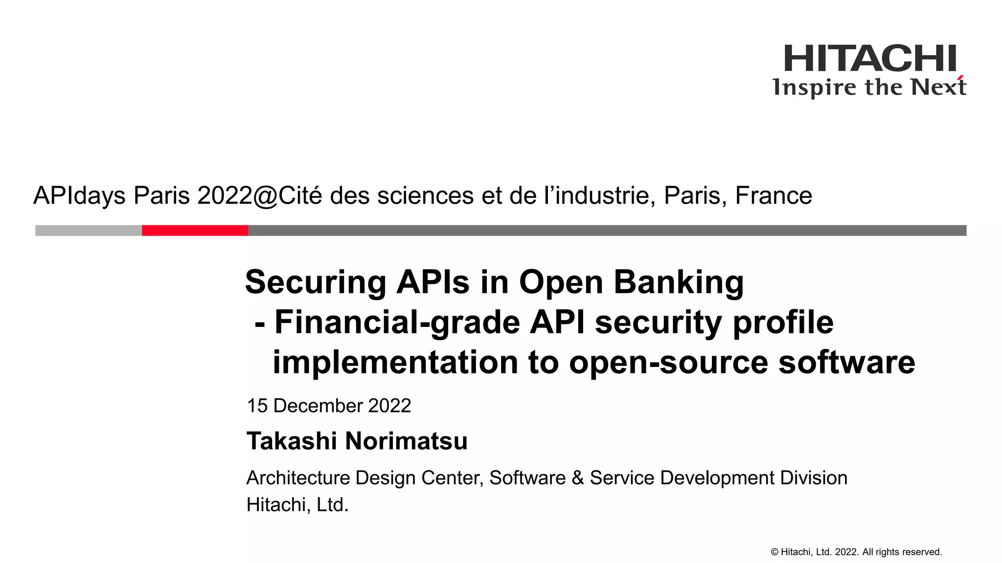 apidays Paris 2022 - Securing APIs in Open Banking, Takashi Norimatsu ...
