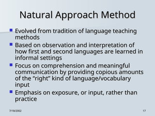 Teaching vocabulary Final approach for Teacher of English Language | PPT
