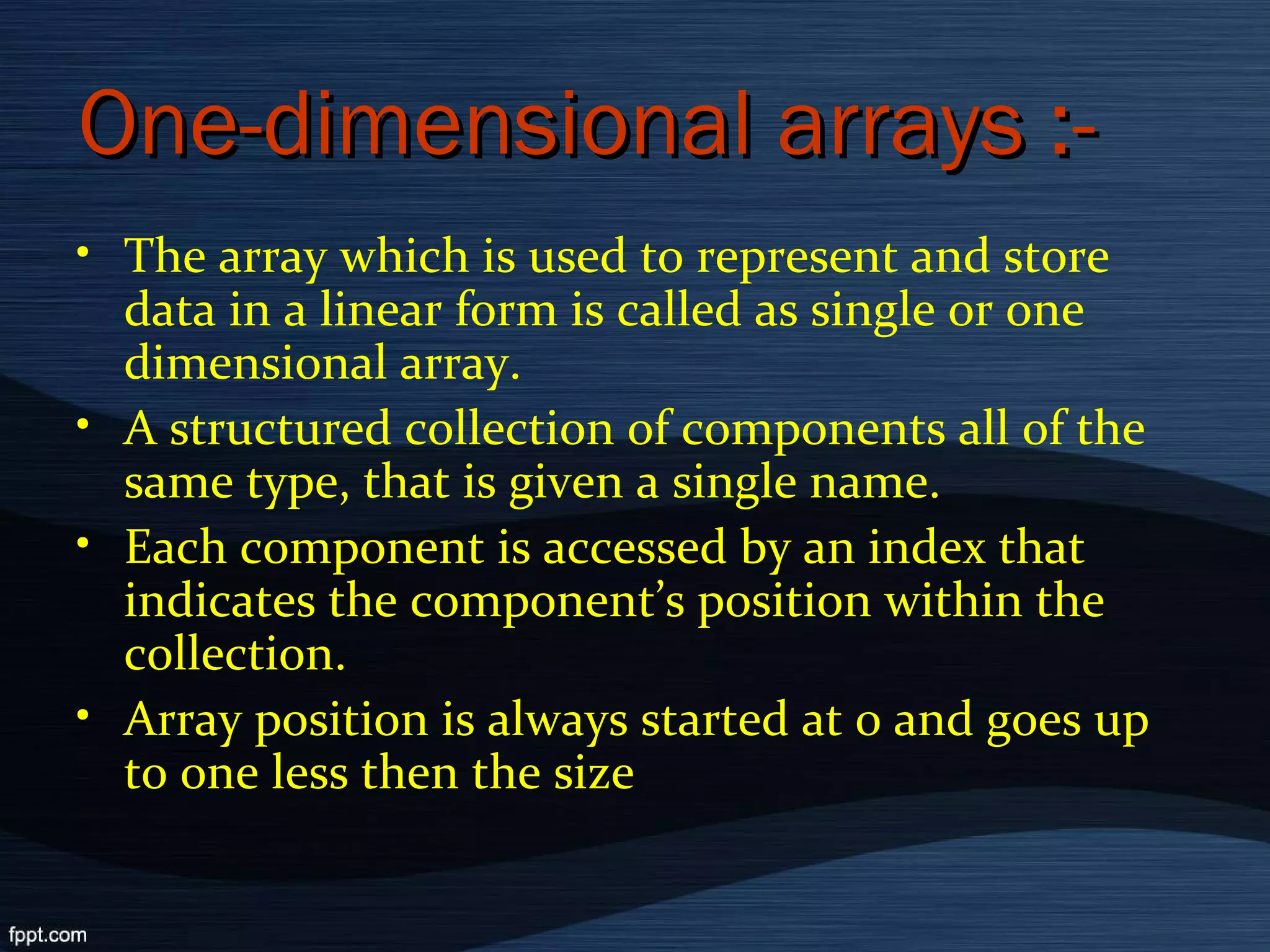 Arrays Basics | PPT