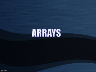 Arrays Basics | PPT