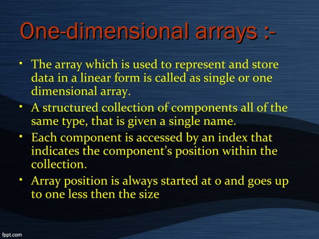 Arrays Basics | PPT