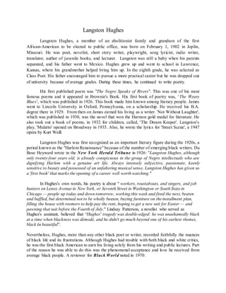 Langston Hughes and 'A Dream Deferred ' | DOCX