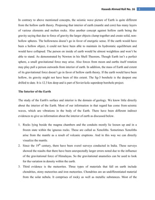 How to determined Earth Interior by various Geological Tachniques | DOCX