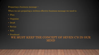 Preparing an effective business message | PPT