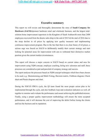 Final Assignment Case Study Focus Pdca Master In Business ...