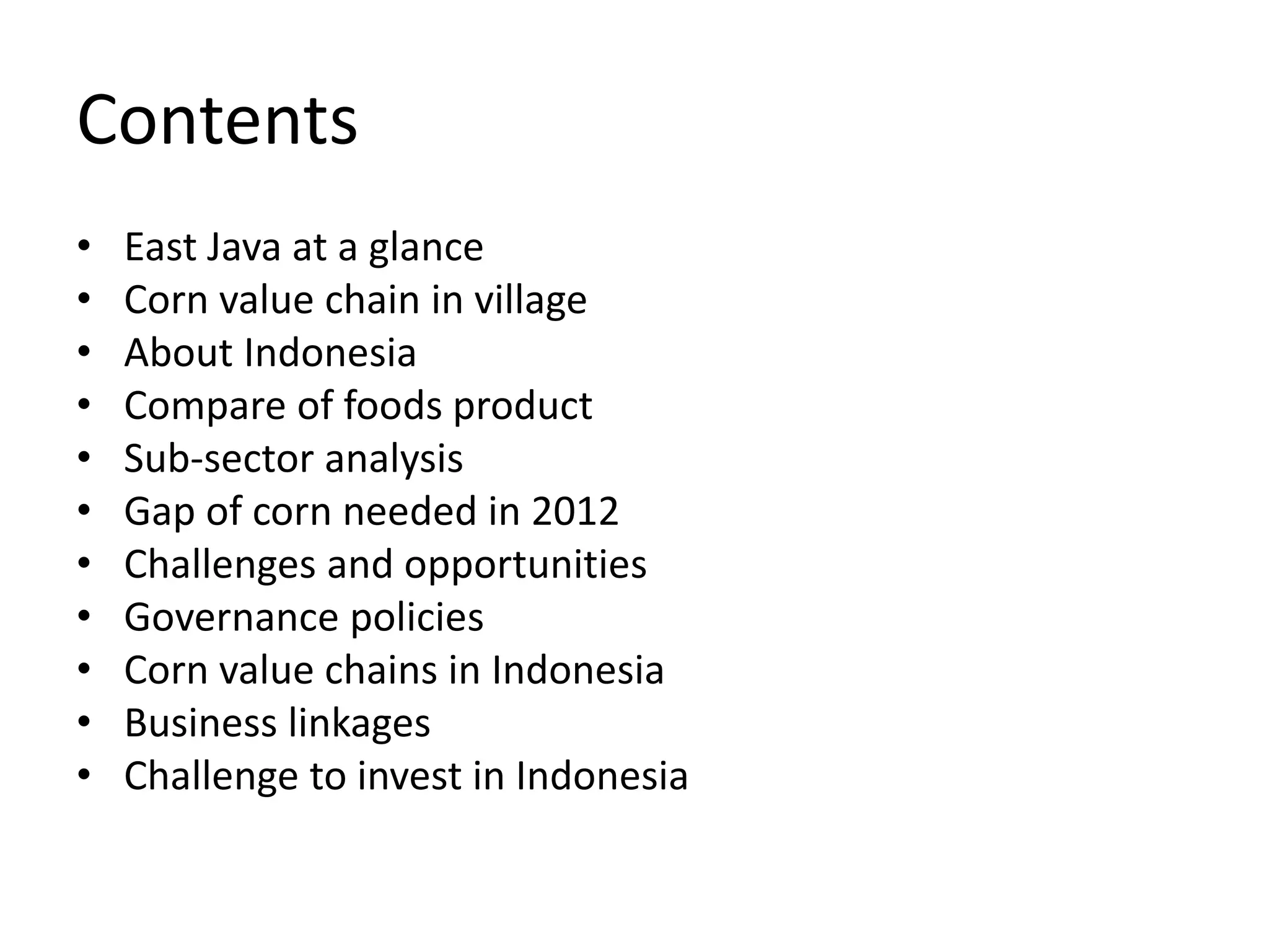Value Chain of Corn in Indonesia (Based of Secondary Data) | PDF