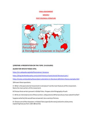 Final assignment post colonial lit | PDF