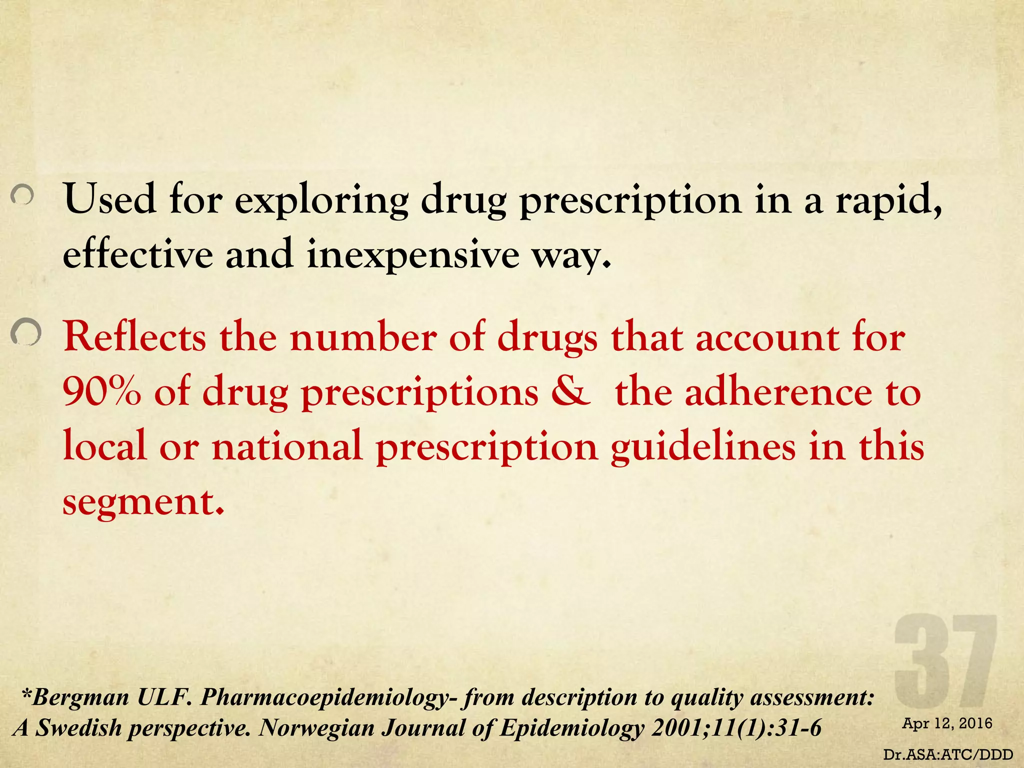 Anatomic Therapeutic Chemical Classification, Defined daily dose, Drug ...